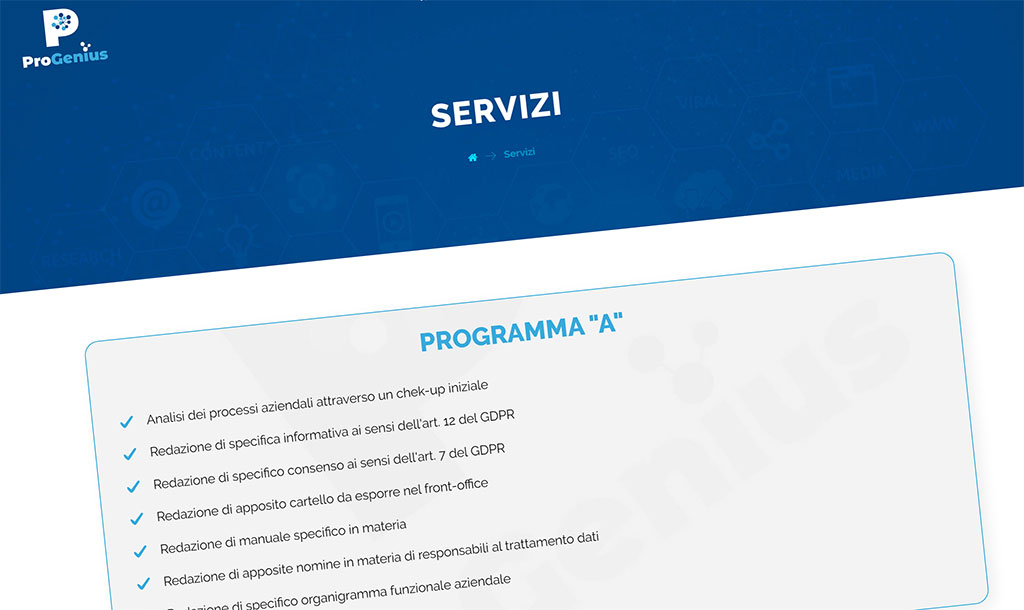 Sito web "Progenius". - www.alterstudio.it